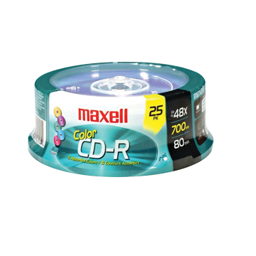 Maxell Pack of 25 Multi-Color CD-R Media - 648446 | BrandsMart USA