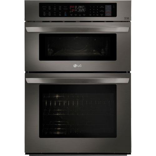 Lg double wall oven black stainless store