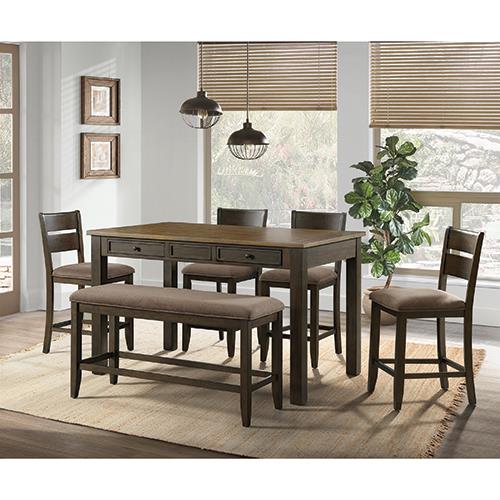Sarasota Brown Counter Height Dining Set With 4 Chairs And Bench