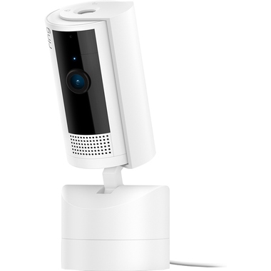 ring Pan-Tilt Indoor Cam with 360° Horizontal Pan Coverage  Live View & Two-Way Talk  and Hd Video in Black - White