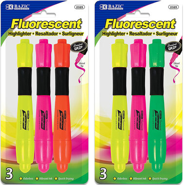 Click here for BAZIC 2325-1 Highlighter Marker Chisel Tip 2-Packs prices