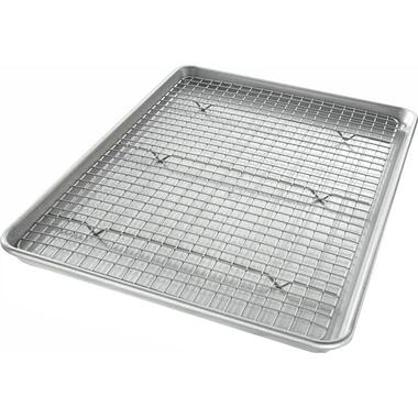 Usa Pan Half Sheet with Baking Rack Set - Silver