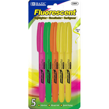 Click here for BAZIC 2301-1 Pen Style Fluorescent Highlighters prices