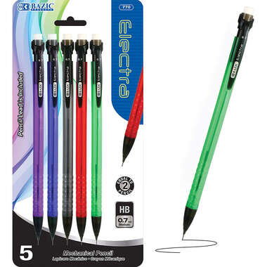 Click here for BAZIC 770-1 5-Pack 0.7mm Electra Mechanical Pencil prices