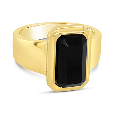 Click here for Mi Tesoro MT-R017GO11 Black Onyx Signet Ring - Siz... prices