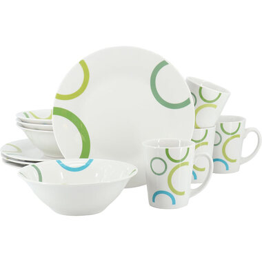 Click here for Gibson 142754-12 Green Loops 12-Piece Dinnerware S... prices