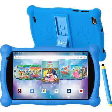 Contixo 7 Android Kids Tablet 32GB  Includes 50+ Disney Storybooks & Stickers  Protective Case with Kickstand & Stylus  (2024 Model) - Blue