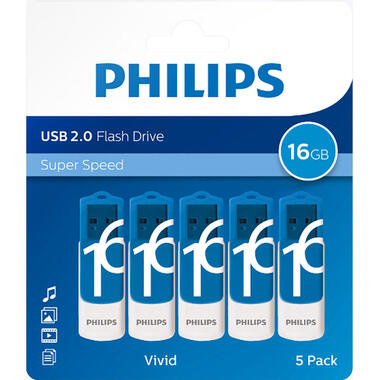 Click here for Philips PHUSB16VIVIDP5 5-Pack USB 16GB Flash Drive... prices