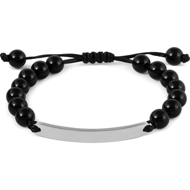 Click here for Mi Tesoro MT-B071PT Onyx Bead Plate Silver Bracele... prices
