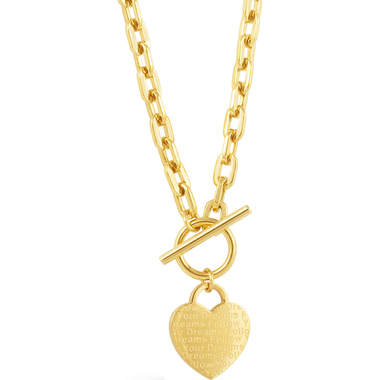 Click here for Mi Tesoro MT-N004GO Heart Toggle Gold Necklace prices