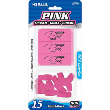 Click here for BAZIC 2233-1 15-Pack Pink Eraser Sets prices