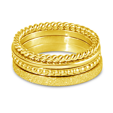Click here for Mi Tesoro MT-R007GO7 4-Ring Stack in 14K Gold - Si... prices