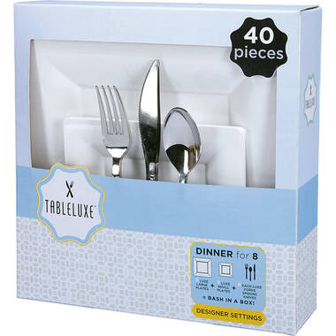 Click here for Tableluxe TLXDF8GS1040 Dinner for 8  Luxe White Sq... prices