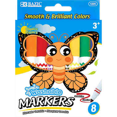 Click here for BAZIC 8 Colors Broad Line Jumbo Washable Markers... prices