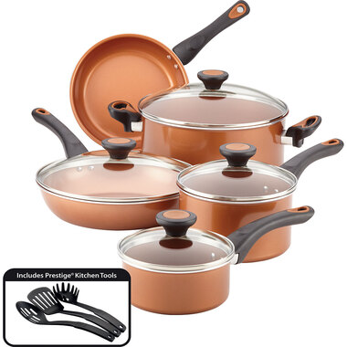 Farberware Glide Copper Ceramic 12-pc. Cookware Set - Copper