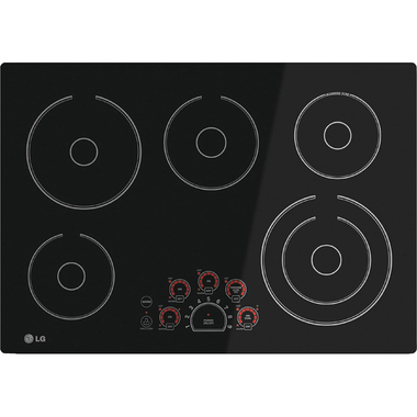 Lg 30 Inch 5 Burner Black Smooth Surface Electric Cooktop - Black
