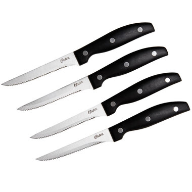 Oster Granger 4 Pack 4.5 inch Steak Knife Set in Black  One Size  Black