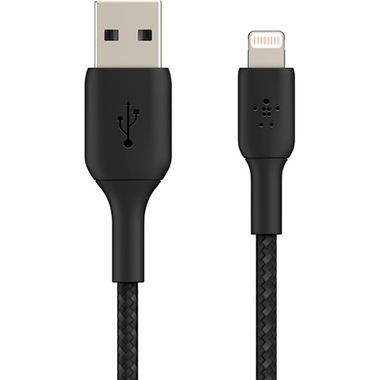 BELKIN CAA002BT1MBK Black Braided Lightning to USB Cable  MFi-Certified iPhone Charging Cord