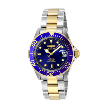 Invicta Mens 8928 Pro Diver Automatic 3 Hand Blue Dial Watch - Gold