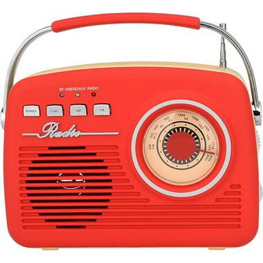 SuperSonic SC-1201BTRED Retro Bluetooth Speaker - Red