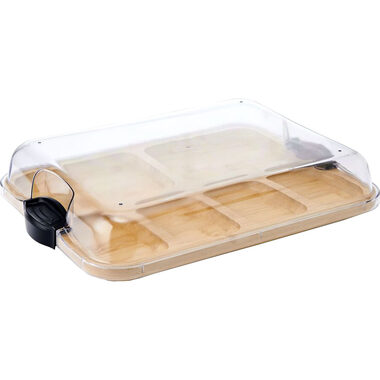 Farberware Build A Board Divided Tray  One Size  Natural Black