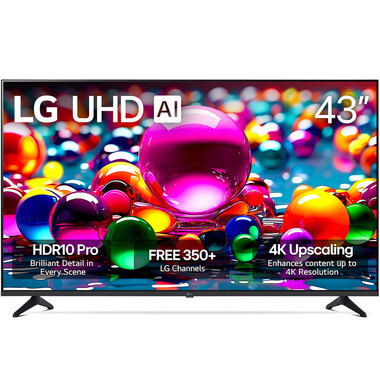 Lg 43 Class UA77 Series Led Ai 4K Smart webOS Tv (2025) - 43UA7700PUB - Black