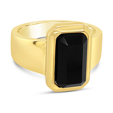 Click here for Mi Tesoro MT-R017GO10 Black Onyx Signet Ring - Siz... prices
