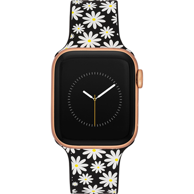 WITHit Daisy Darling Silicone Band by Dabnee Lee designed for Apple Watch 42mm (Series 10) & 38/40/41mm - Black  White