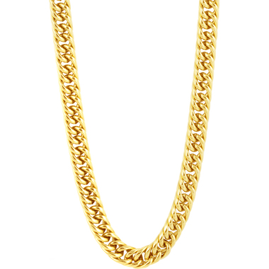 Click here for Mi Tesoro MT-N009GO Flat Curb Gold Chain Necklace prices
