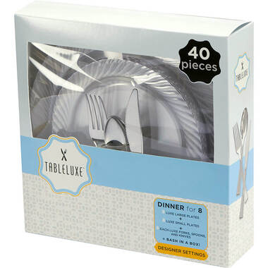Click here for Tableluxe TLXDF8MP1040 Dinner for 8  Luxe Clear Ro... prices