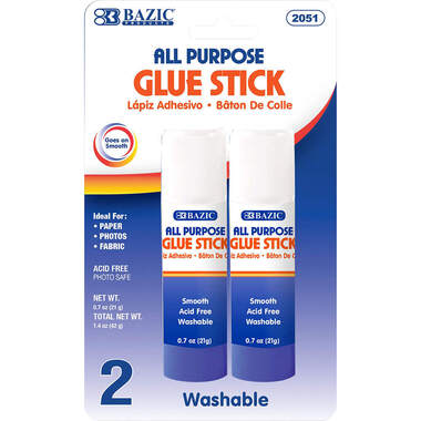 Click here for BAZIC 2051-1 2-Pack Glue Stick Premium 0.7 oz prices