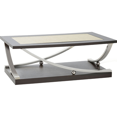 Steve Silver Ramsey 48 Wood and Metal Cocktail Table with Casters - Ebony