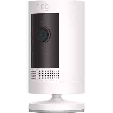 Ring - Outdoor Cam (Stick Up Cam) Indoor/Outdoor Wire Free 1080p Security Camera - White