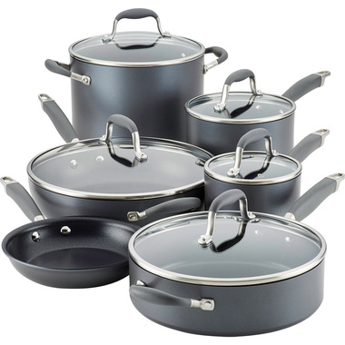 Anolon Advanced Home Hard-Anodized Nonstick Cookware Set  11 Piece - Moonstone