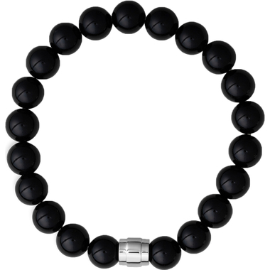 Click here for Mi Tesoro MT-B068PT Onyx Bead Silver Bracelet prices