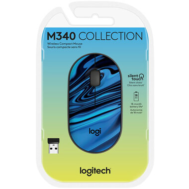 M340 Design Collection Wireless Mouse - Speckles - Blue / Black