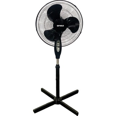 Optimus 16 in. Oscillating Stand Fan-Black - Black