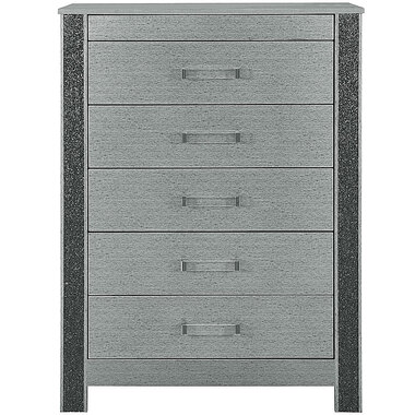 Click here for Global Furniture LOG-CH Logan 5 Drawer Silver Ches... prices