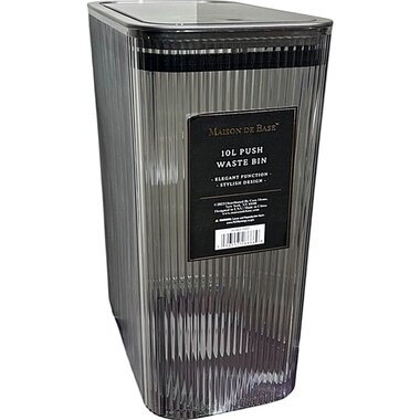 Click here for Core Home H1463-1993 10L Rectangle Ribbed Push Bin prices
