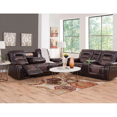 Amalfi COMMODORESL Commodore USB Reclining Sofa Reclining Console Loveseat with Gliders BrandsMart USA