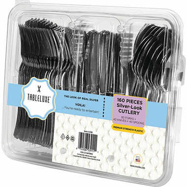 Click here for Tableluxe TLXREF4160 160-Count Silver-Look Cutlery... prices