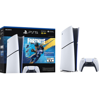 PlayStation 5 Digital Edition Slim Console Fortnite Flowering Chaos Bundle – White - White