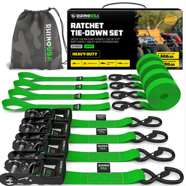 Click here for RHINO HDKIT-4PK-GRN HEAVY-DUTY RATCHET STRAP KIT prices