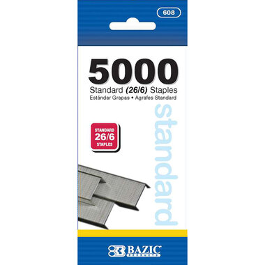 Click here for BAZIC 608-1 5000 Ct. Staples - Standard (26/6) prices