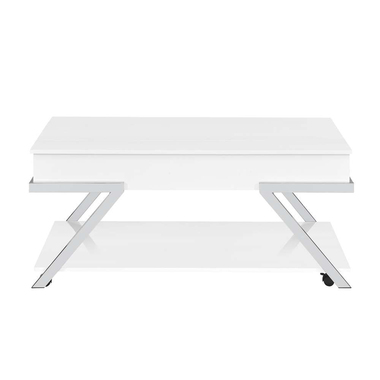 Zena 48 Metal Cocktail Table - White