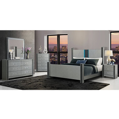 Click here for Global Furniture LOGANKG6PC Logan Silver King Bedr... prices