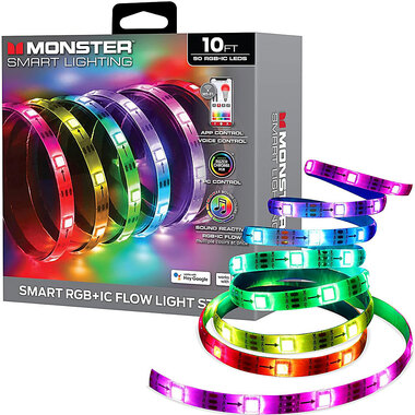 Monster MLW71010ICM 10 Ft. Sound Reactive Color Flow Indoor LED Razer Chroma Smart Light Strip