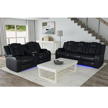 Click here for Elements CARLOSL-BLK Carlo Reclining Sofa & Lo... prices