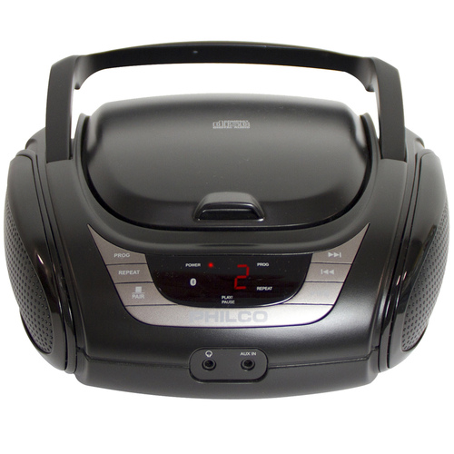 Philco PBB2000BTBK Portable Bluetooth Boombox with CD Player in Black ...