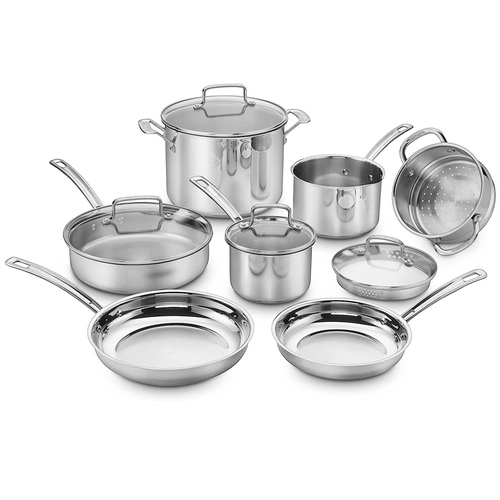 Cuisinart 76I 11 11 Piece Chef s Classic Pro Cookware Set in Stainless Steel BrandsMart USA
